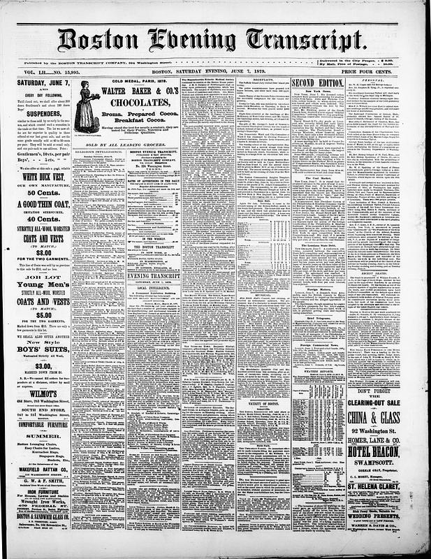 Boston Evening Transcript. June 07, 1879 - Digital Commonwealth
