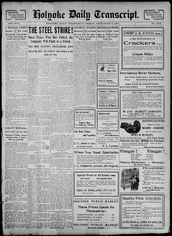 The Holyoke Daily Transcript. September 06, 1901 - Digital Commonwealth