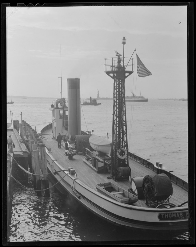 Engine Co. 57 Fireboat "Thomas Willet" of New York. Fireman is Al Derby ...