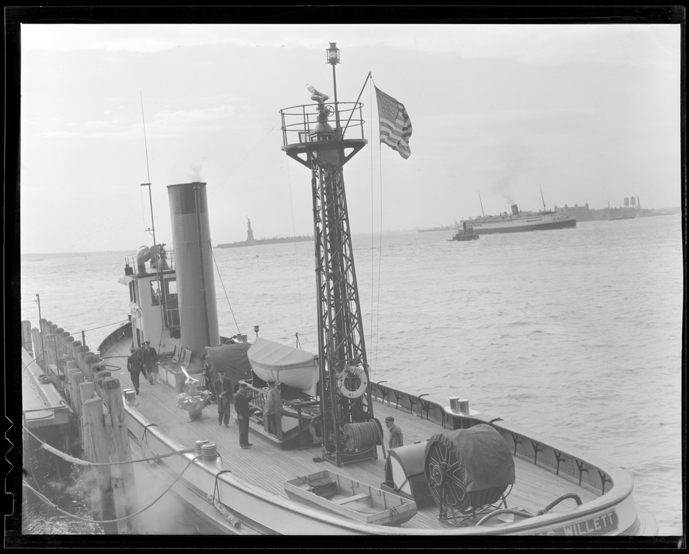 Engine Co. 57 Fireboat "Thomas Willet" of New York. Fireman is Al Derby ...