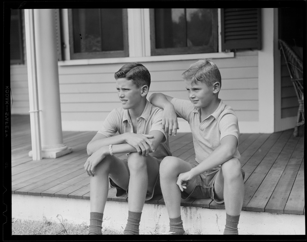 Two boys on front porch - Digital Commonwealth