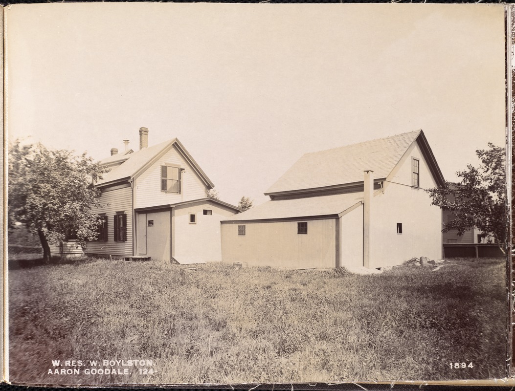 Wachusett Reservoir, Aaron Goodale's buildings, on the southerly side ...