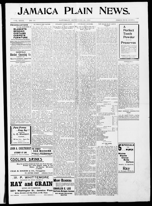 Jamaica Plain News, September 28, 1901 - Digital Commonwealth