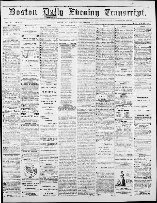 Boston Daily Evening Transcript. January 26, 1867 - Digital Commonwealth