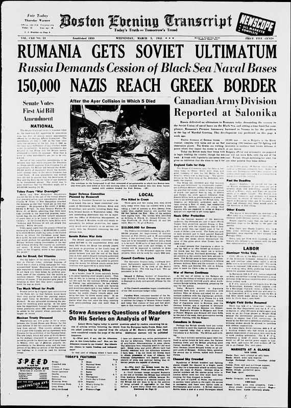 Boston Evening Transcript. March 05, 1941 - Digital Commonwealth