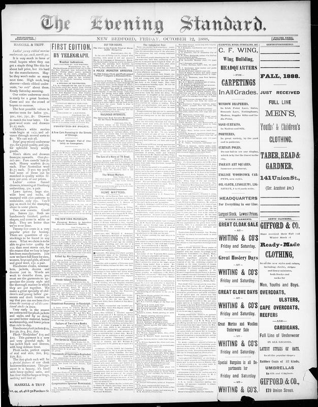 Evening Standard. October 12, 1888 - Digital Commonwealth