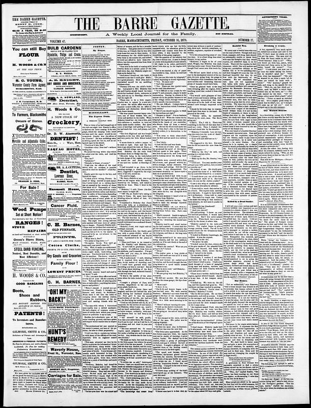 Barre Gazette. October 31, 1879 - Digital Commonwealth