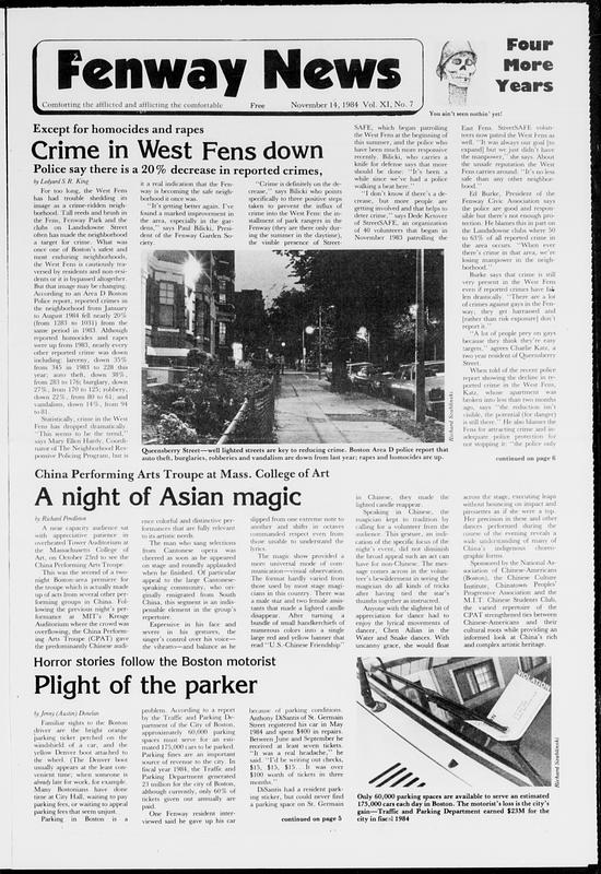 The Fenway News. November 14, 1984 - Digital Commonwealth