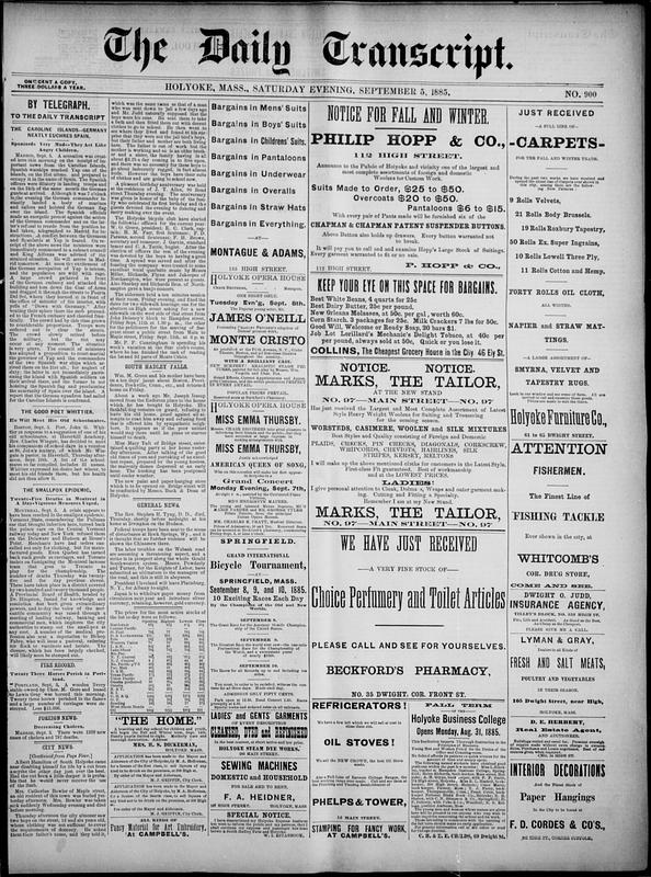 The Daily Transcript. September 05, 1885 - Digital Commonwealth
