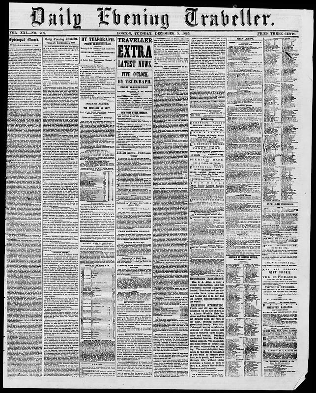 Daily Evening Traveller. December 05, 1865 - Digital Commonwealth