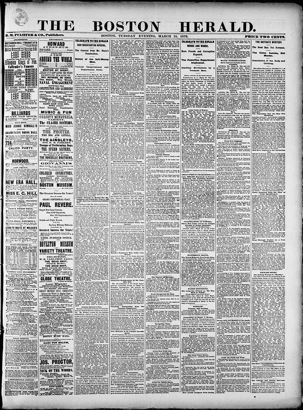 The Boston Herald. March 21, 1876 - Digital Commonwealth