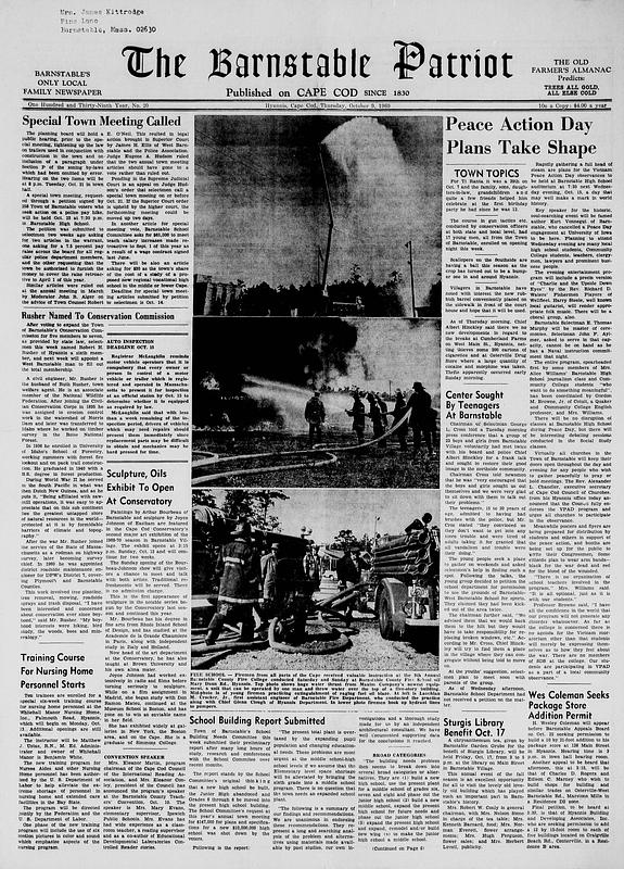Barnstable Patriot. October 09, 1969 - Digital Commonwealth