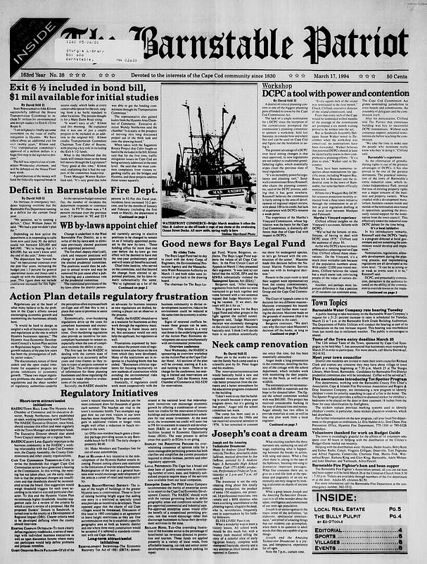 Barnstable Patriot. March 17, 1994 - Digital Commonwealth