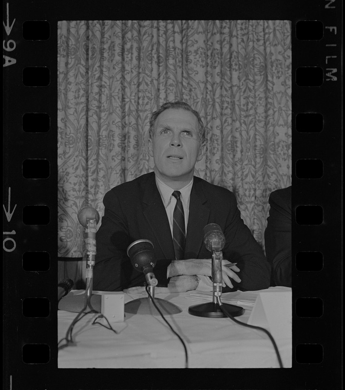Kevin White speaks to voters at tea held at Florian Hall in Dorchester ...