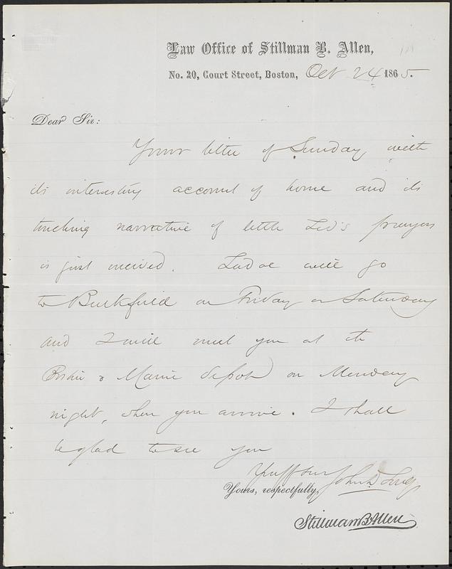 Letter from John D. Long to Zadoc Long, October 24, 1865 - Digital ...