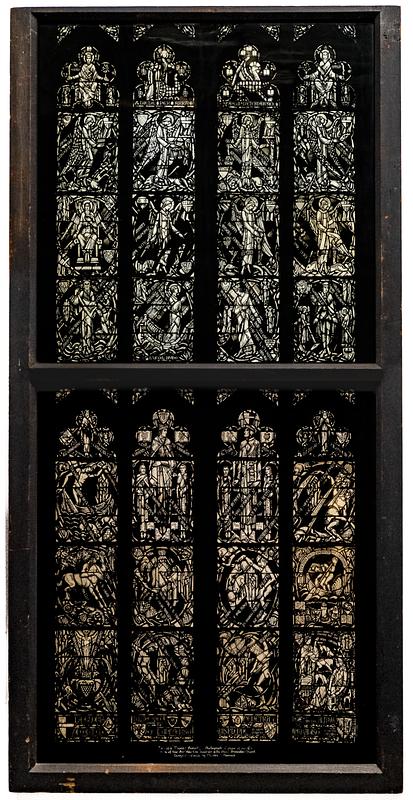 Dante's Divine Comedy, photograph of glass of one of four Christian ...