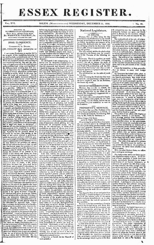 Essex Register. December 11, 1816 - Digital Commonwealth