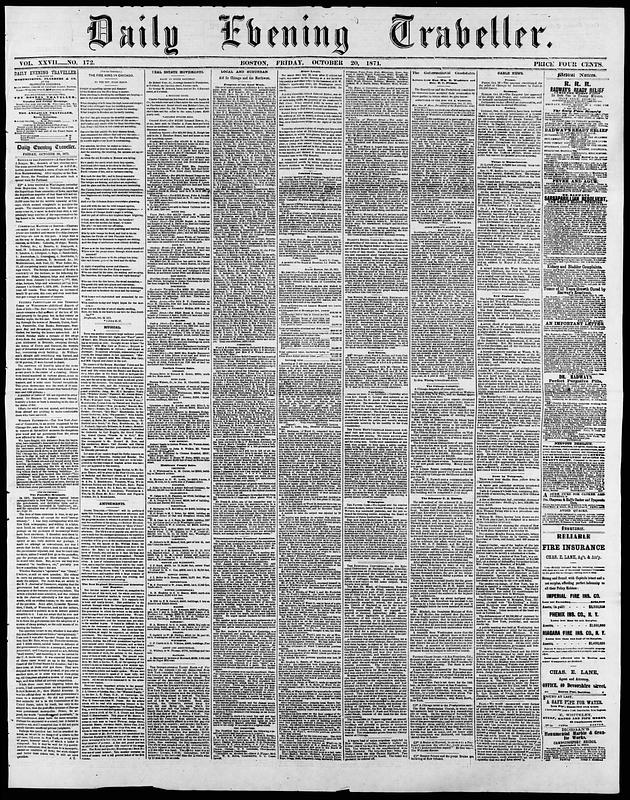 Daily Evening Traveller. October 20, 1871 - Digital Commonwealth