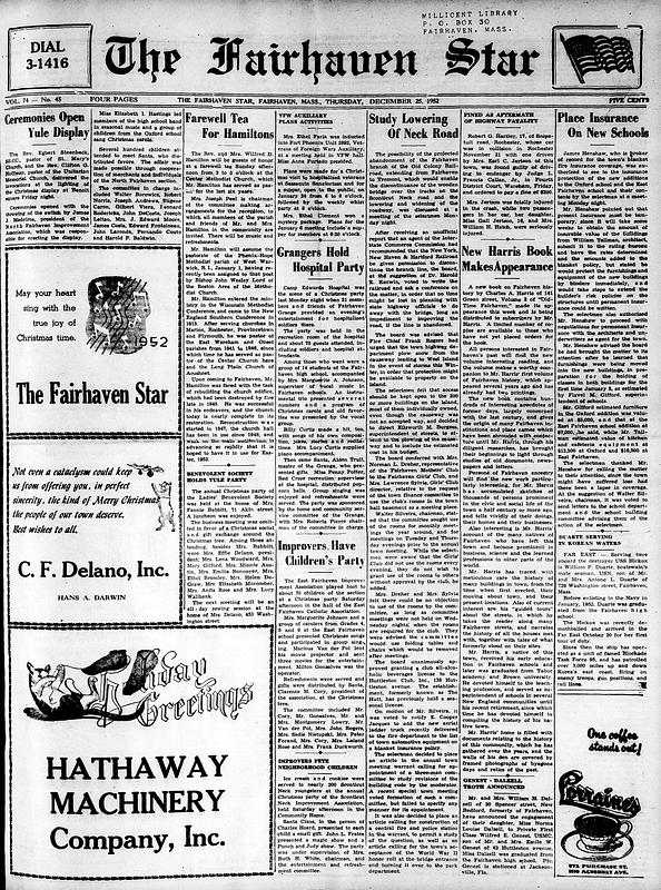 The Fairhaven Star. December 25, 1952 - Digital Commonwealth