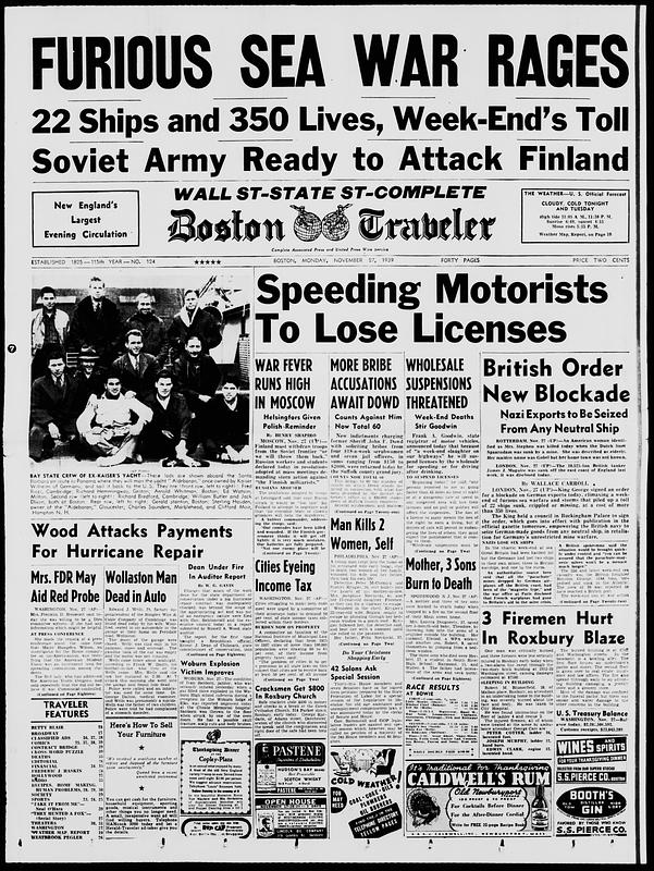 The Boston Traveler. November 27, 1939 - Digital Commonwealth