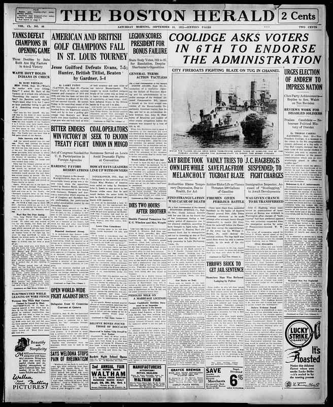 Boston Herald. September 24, 1921 - Digital Commonwealth
