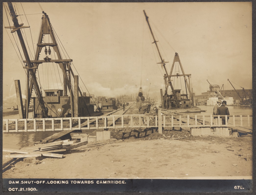 Dam. Shut-off. Looking towards Cambridge. Oct. 21, 1908. - Digital ...