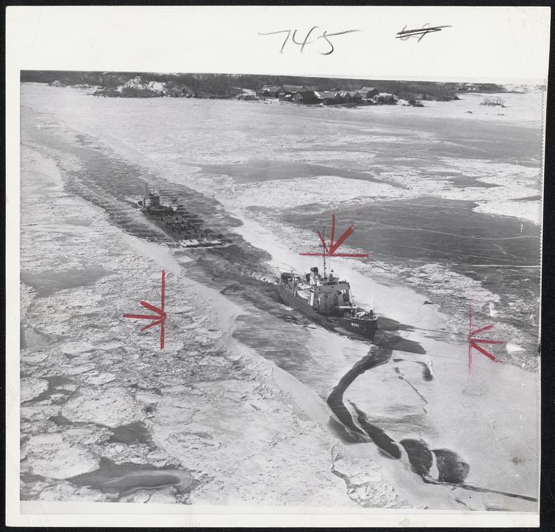Icebreaker Weather-An Icebreaker tows a barge through Hudson River ice ...