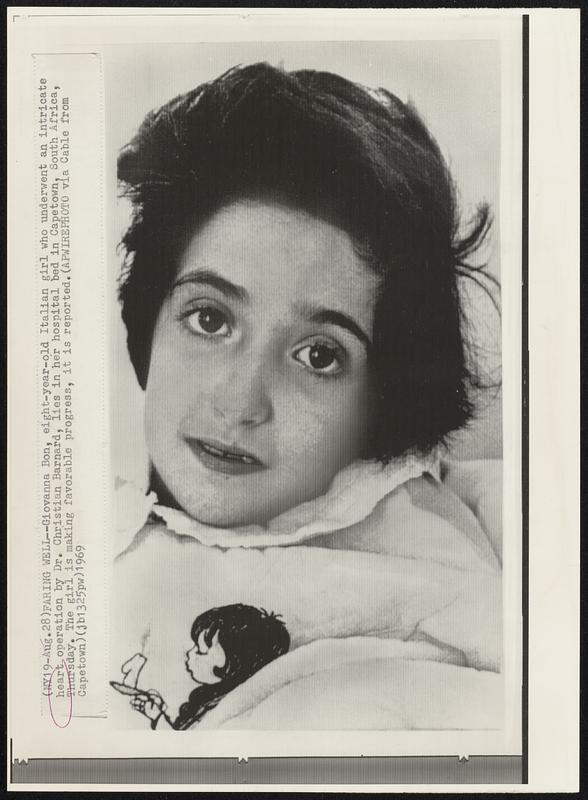 Faring Well--Giovanna Bon, eight-year-old Italian girl who underwent an ...