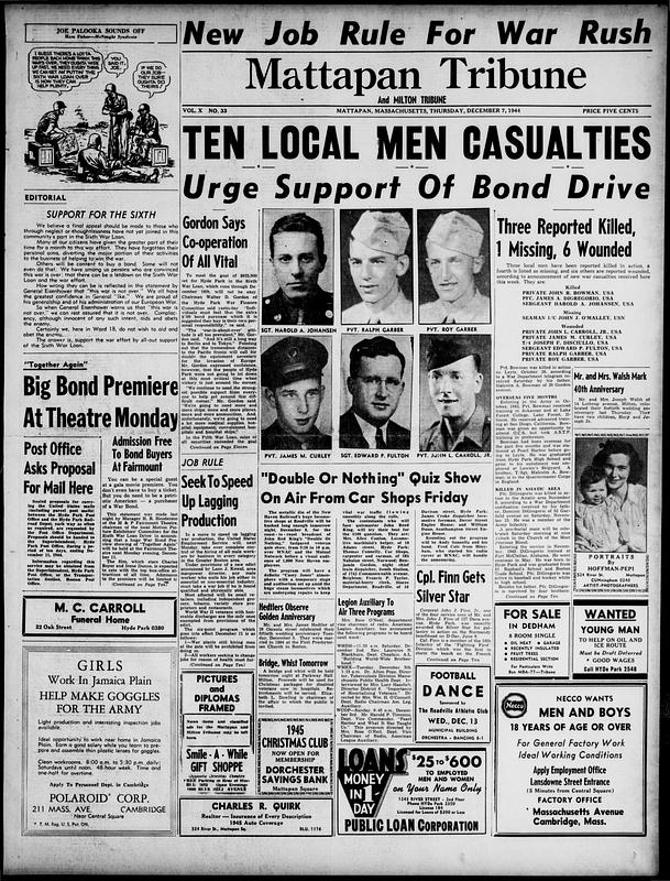 Mattapan Tribune. December 07, 1944 - Digital Commonwealth