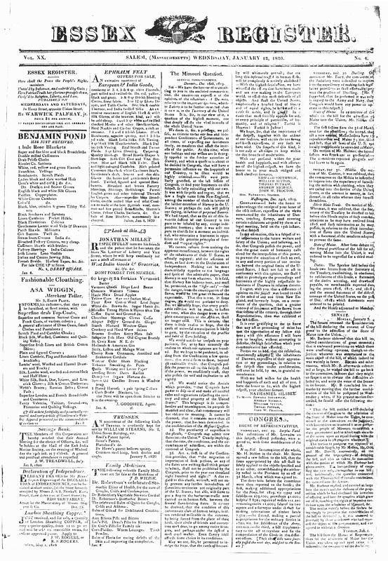Essex Register. January 12, 1820 - Digital Commonwealth
