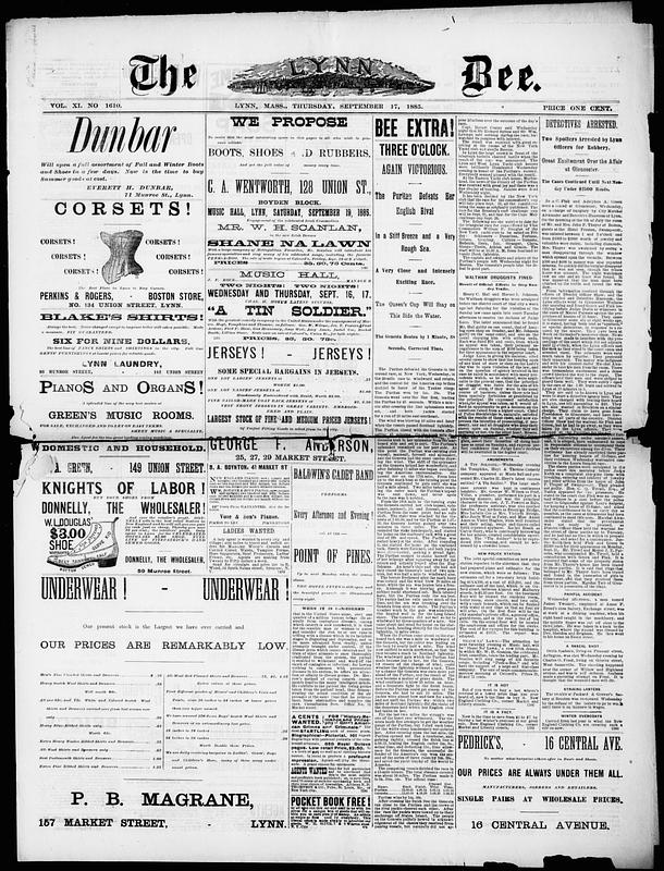 The Lynn Bee. September 17, 1885 - Digital Commonwealth