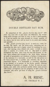 Double distilled bay rum - Digital Commonwealth