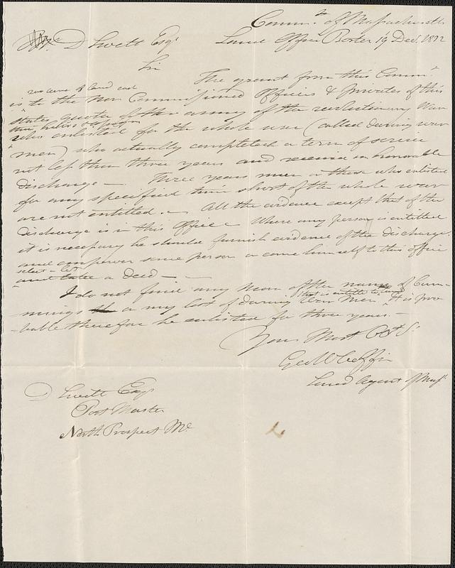 George Coffin to D. Sneet, 19 December 1832 - Digital Commonwealth
