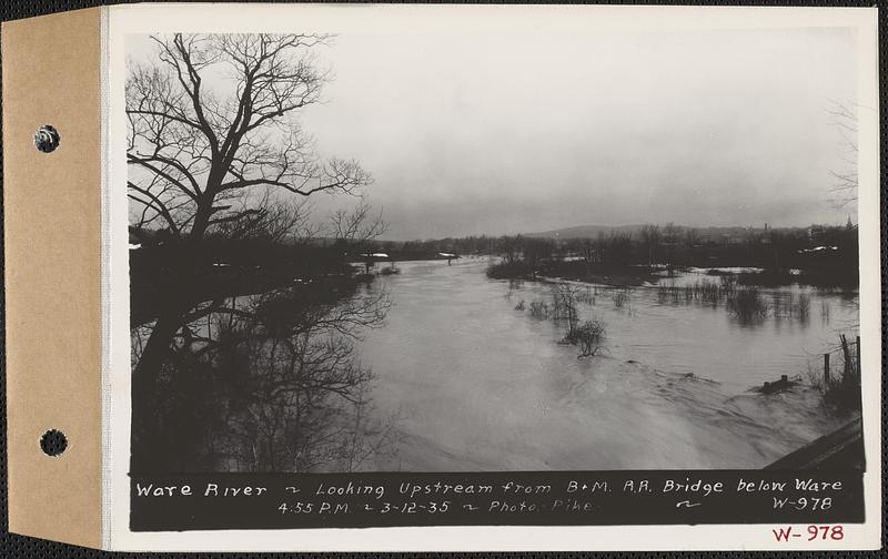 Ware River, looking upstream from the Boston & Maine Railroad bridge ...