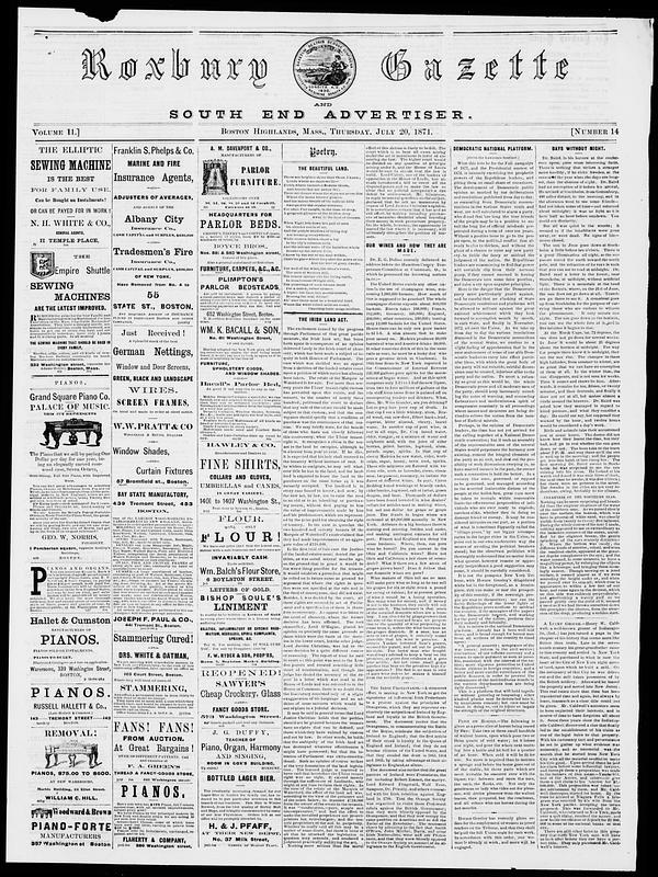 Roxbury Gazette and South End Advertiser, July 20, 1871 - Digital ...
