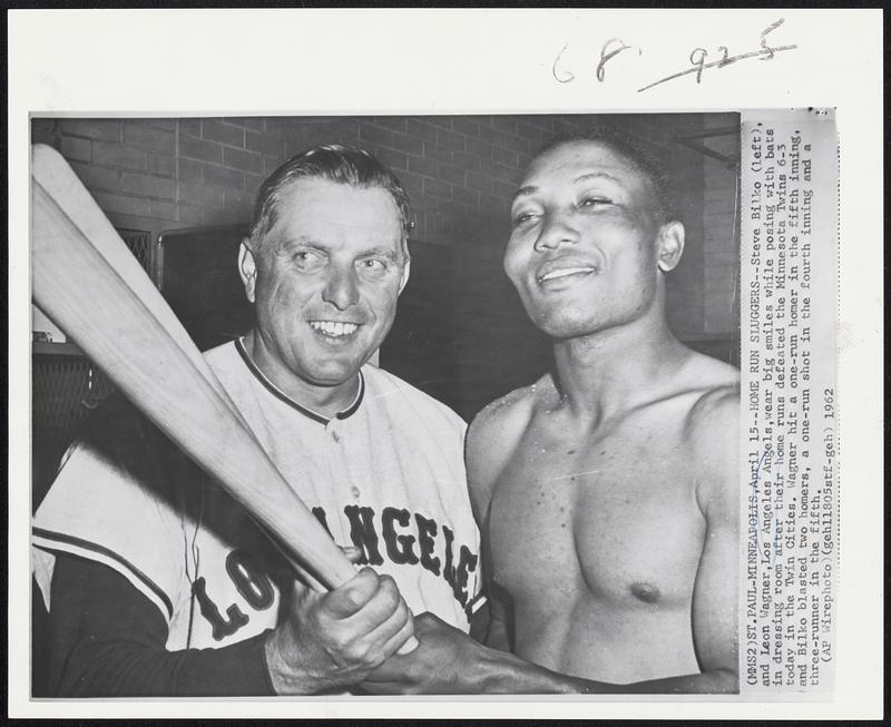 Home Run Sluggers -- Steve Bilko (left) and Leon Wagner, Los Angeles ...