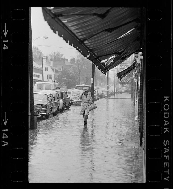 Rainy day walking on State Street, High Street - Digital Commonwealth