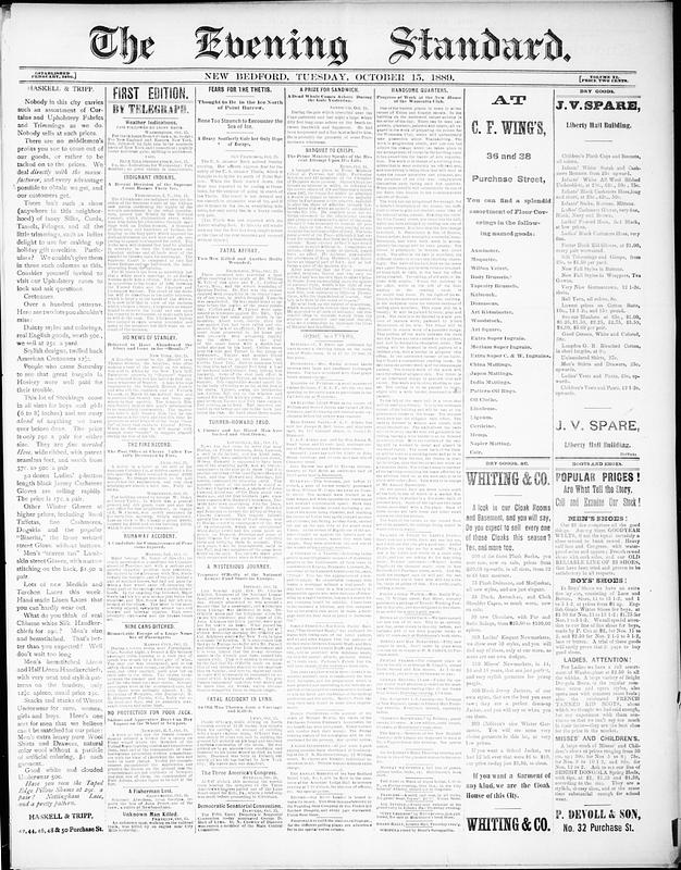 Evening Standard. October 15, 1889 - Digital Commonwealth
