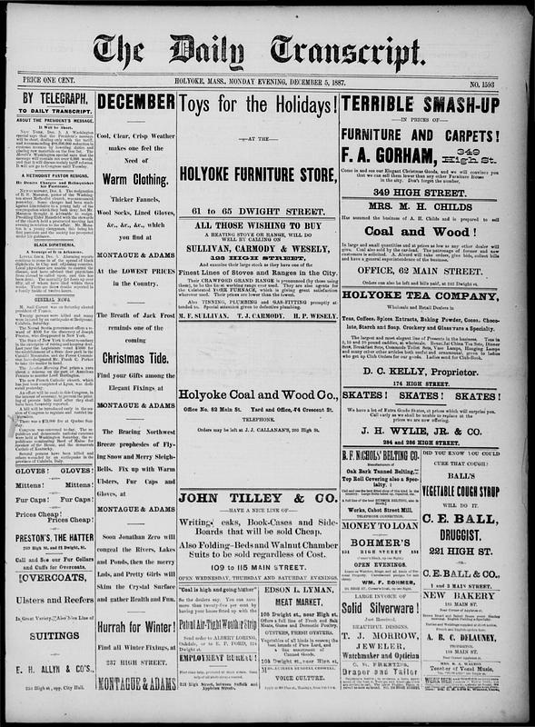 The Daily Transcript. December 05, 1887 - Digital Commonwealth