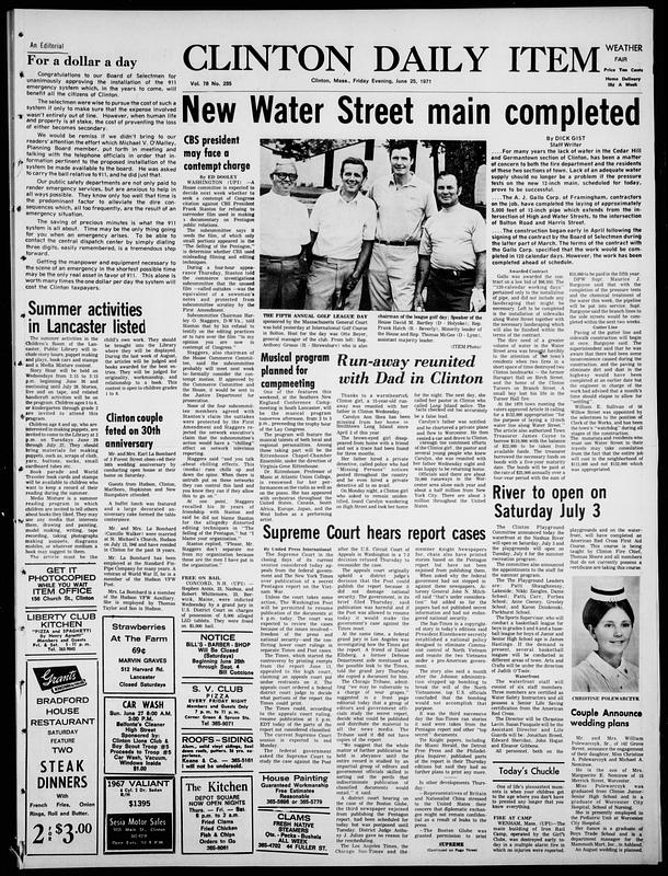 Clinton Daily Item. June 25, 1971 - Digital Commonwealth
