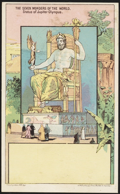 The seven wonders of the world. Statue of Jupiter Olympus. - Digital ...