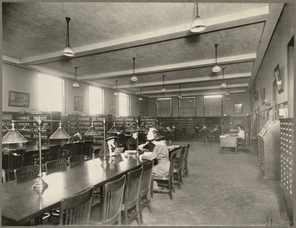 Charlestown Branch. Adults' reading room - Digital Commonwealth
