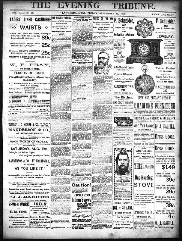 The Evening Tribune. September 15, 1893 - Digital Commonwealth