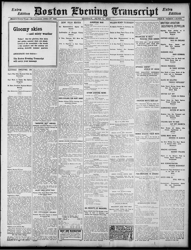 Boston Evening Transcript. June 07, 1915 - Digital Commonwealth