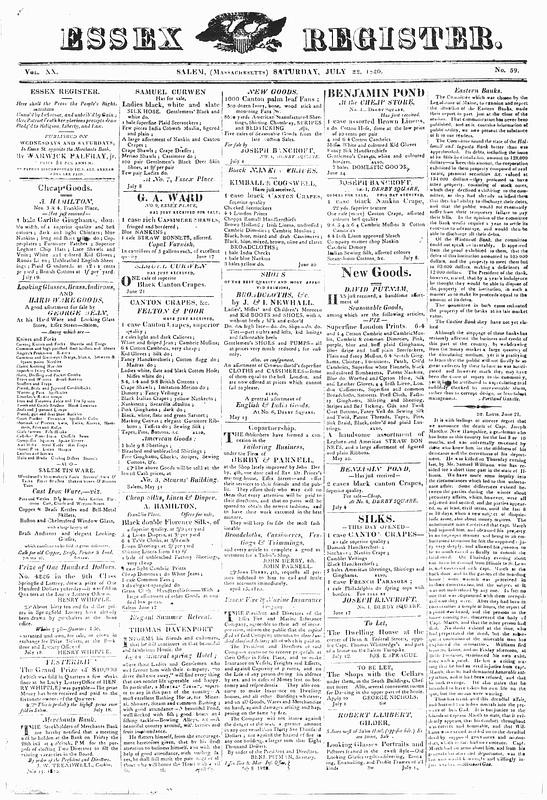 Essex Register. July 22, 1820 - Digital Commonwealth