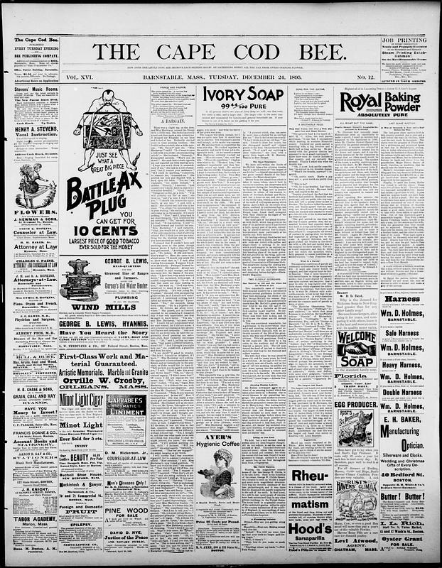 The Cape Cod Bee. December 24, 1895 - Digital Commonwealth