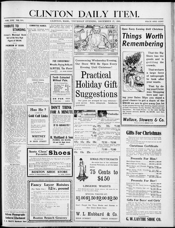 Clinton Daily Item. December 17, 1908 - Digital Commonwealth