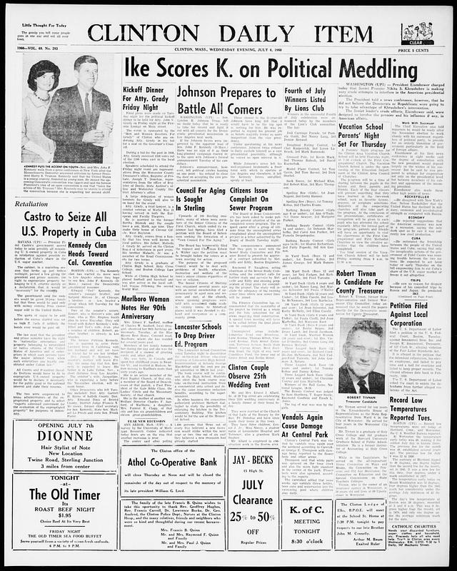 Clinton Daily Item. July 06, 1960 - Digital Commonwealth