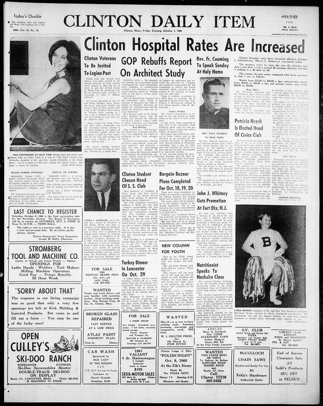 Clinton Daily Item. October 07, 1966 - Digital Commonwealth