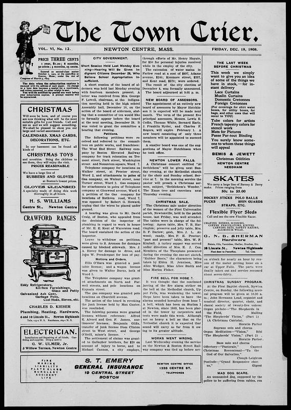The Town Crier. December 18, 1908 - Digital Commonwealth